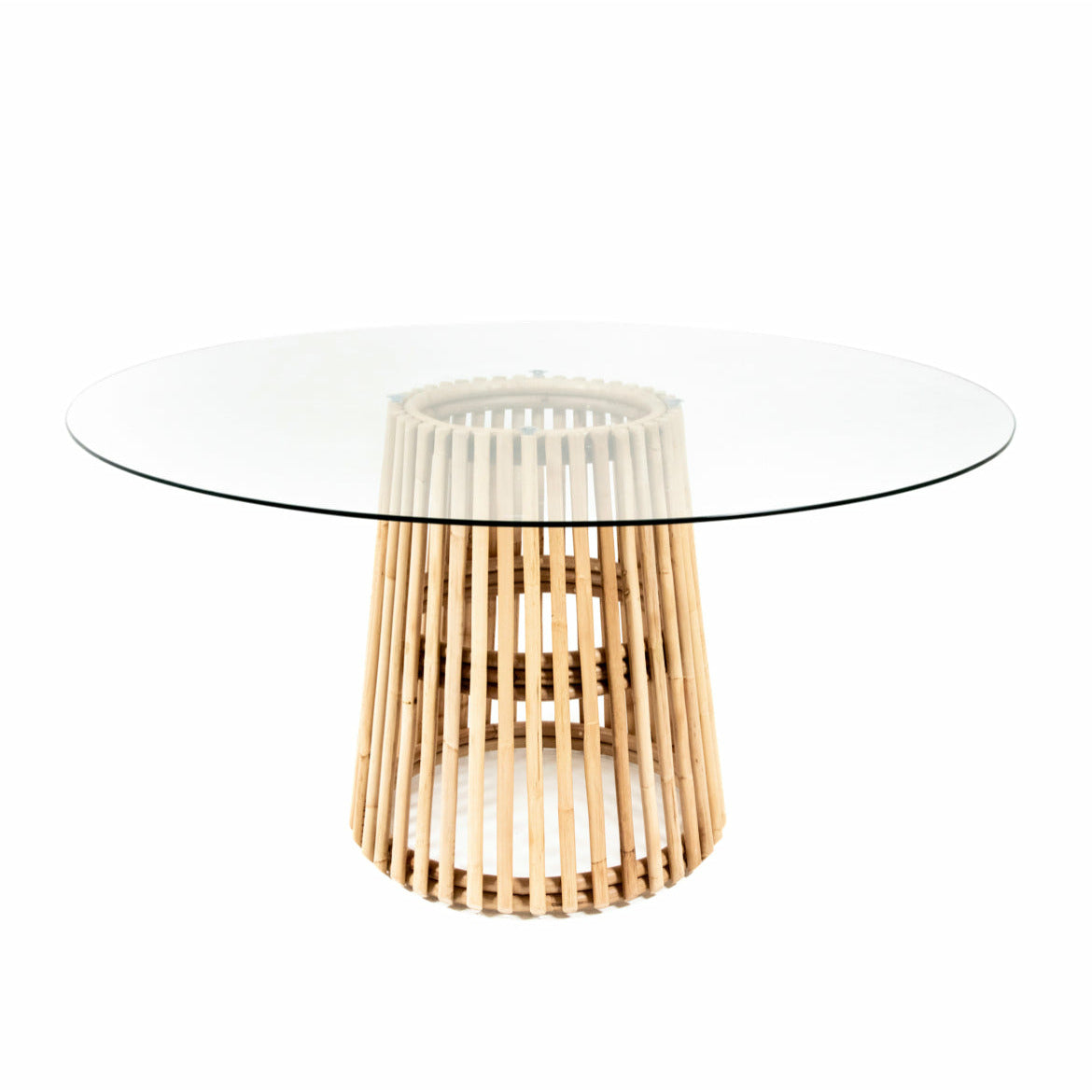 Natural Rattan Dining Table Glass Top | The Styling Republic – The ...